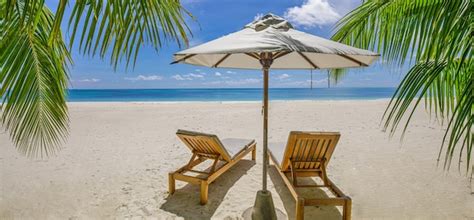 Premium Photo Tropical Beach Nature As Summer Landscape With Lounge