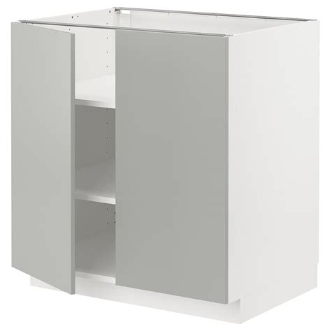 Metod élément Bas Tablette2portes Blanchavstorp Gris Clair 80x60 Cm