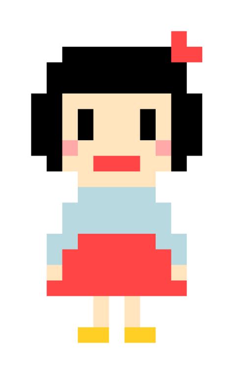 おんなのこ ドット絵素材｜ピクセルのすばこ