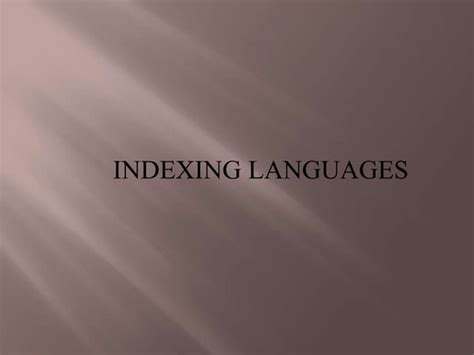 Indexing Languages 2 Pptx Programming Languages Computing