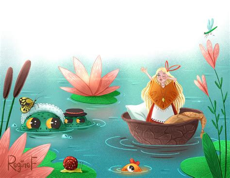 Иллюстрация Дюймовочка в стиле детский