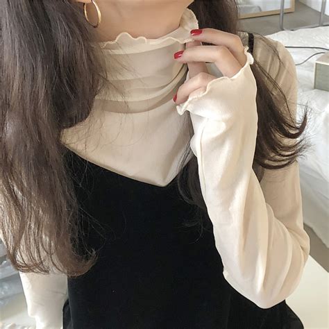 하나뿐인걸 레이어드 폴라티시스루 여성 레이스 목폴라티 목티 터들넥 하이넥 이너