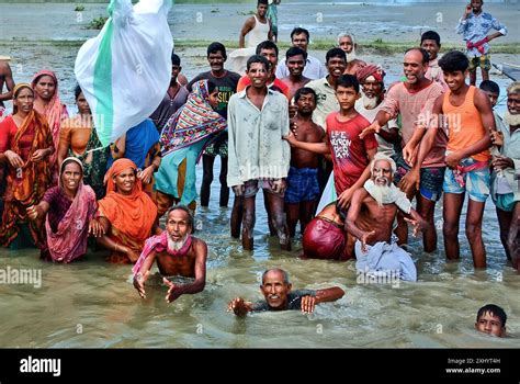 Flood Affected Villages In Northern Bangladesh Highlighting The