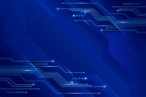 Blue Technology Circuit Background Free Vector
