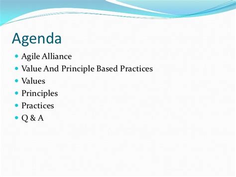 Agile Values Principles And Practices