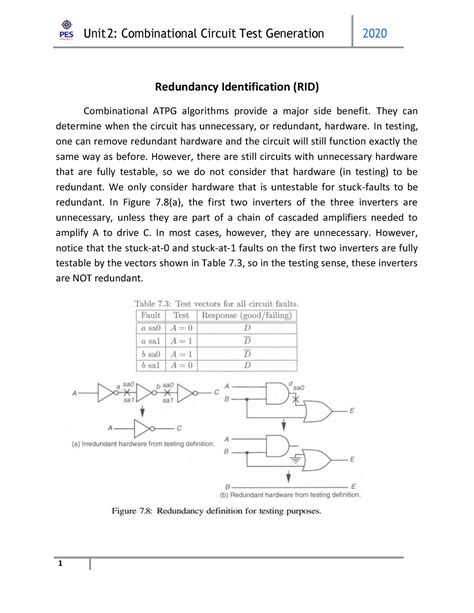 Redundancy Identification They Can Determine When The Circuit Has