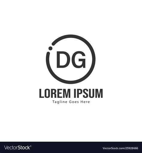 Dg Letter Logo Design Creative Modern Letters Vector Image