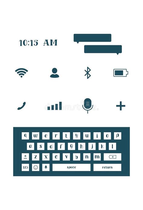 Modern Keyboard Set Of Smartphone Alphabet Buttons Vector Image On White Background Stock