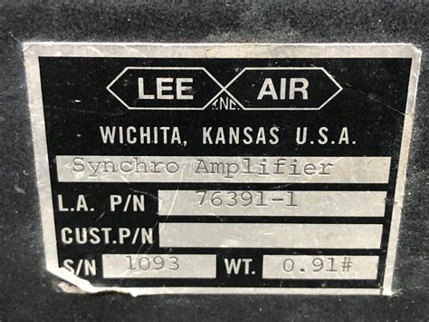 76391 1 Lee Air Synchro Amplifier For Sale
