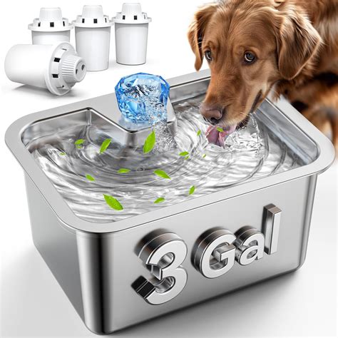Large Dog Water Fountain Stainless Steel3 Gallon Extra Big