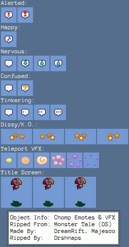 Ds Dsi Monster Tale Chomp Emotes And Miscellaneous Vfx The