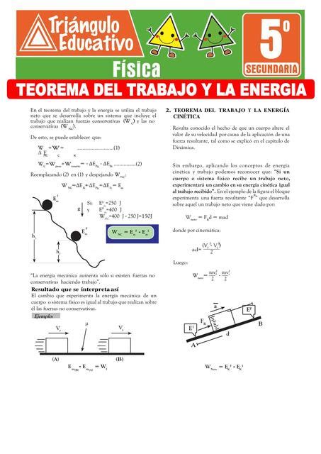 Teorema Del Trabajo Y La Energia Para Quinto Grado Sergio UDocz
