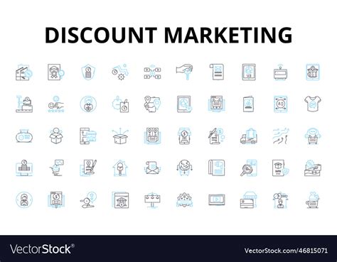 Discount Marketing Linear Icons Set Bargain Sale Vector Image