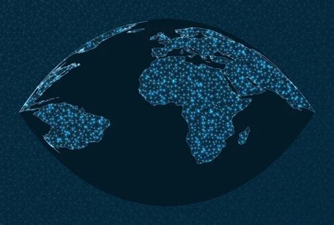 Global Network Concept Robinson Projection World Network Vibrant