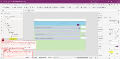 how to create a horizontal scrollable gallery in power apps canvas