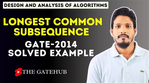Longest Common Sequence Solved Example Dynamic Programming