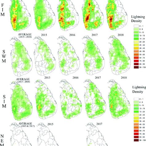 Spatial Distribution Of Seasonal Ld St Km −2 Month −1 For 4 Climatic Download High