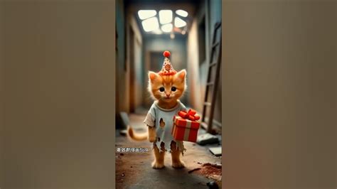 গরীব বিড়াল জন্মদিনে।🐈 ️ ~ Mini Wood Toy Woodworking Art Skillwood