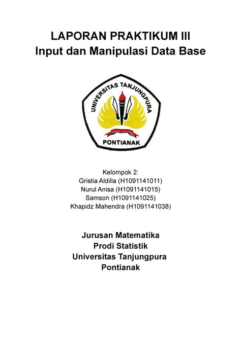 Input Dan Manipulasi Data Base Laporan Praktikum Iii Input Dan