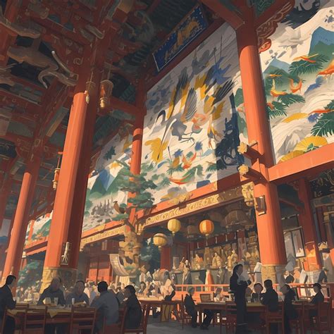 Premium Photo Amidst Natures Artistry An Elegant Chinese Restaurant