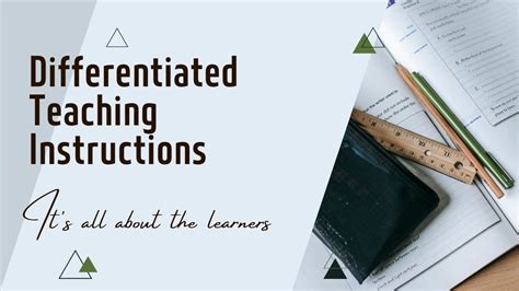 Differentiated Teaching Instructions Catering For Individual Needs