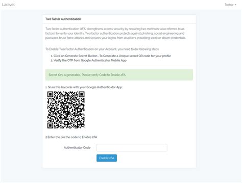 Two Factor Authentication With Laravel