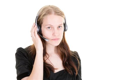 Premium Photo Serious Woman In Call Center Cheerful Support Phone