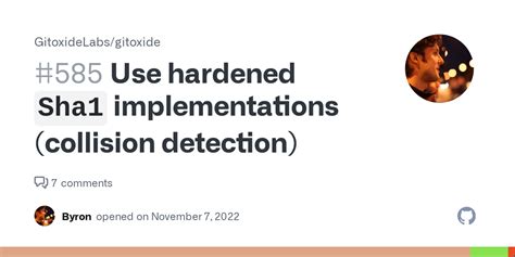 Use Hardened Sha Implementations Collision Detection Issue GitoxideLabs Gitoxide
