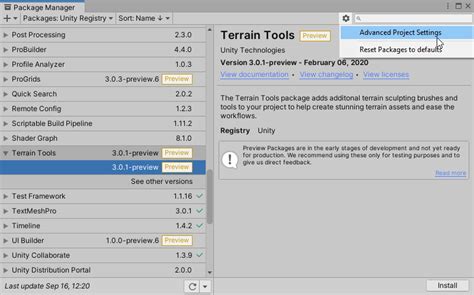 Cant Find Terrain Tools Package Unity Engine Unity Discussions