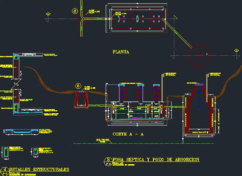 Septic Tank And Soak Pit For 115 Inhabitants Dwg Block For Autocad