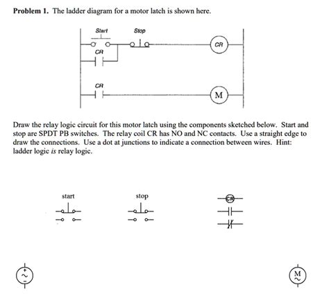 SOLVED Problem The Ladder Diagram For A Motor Latch Is Shown Here