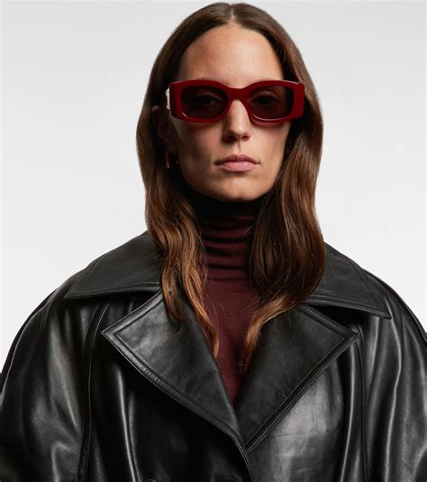 Maxi Triomphe Rectangular Sunglasses In Burgundy Celine Eyewear