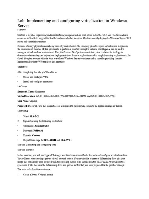 Lab 05 Implementing And Configuring Virtualization In Windows Server