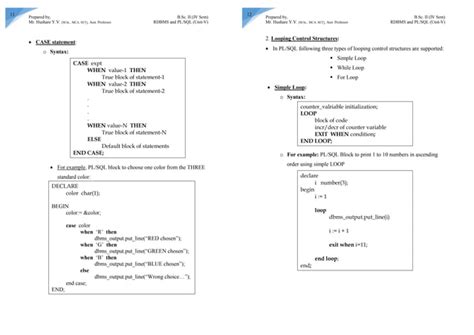 B Sc Ii Iv Sem Rdbms And Pl Sql Unit 5 Pl Sql Cursor And Trigger Pdf