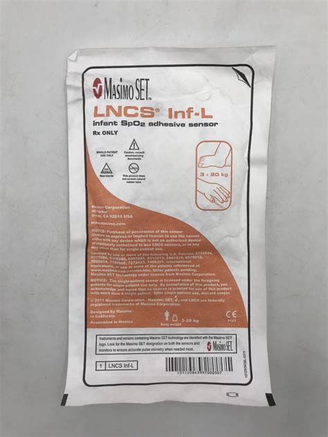 Masimo Lncs Inf L Infant Spo2 Adhesive Sensor 3 20kg Gb Tech Usa