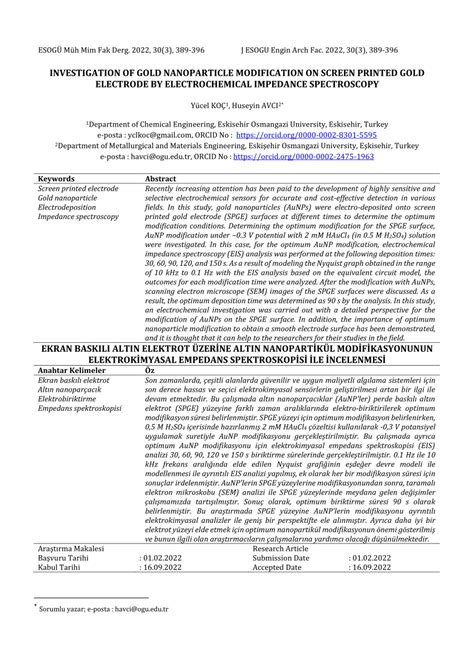 Pdf Investigation Of Gold Nanoparticle Modification On Screen Printed Gold Electrode By