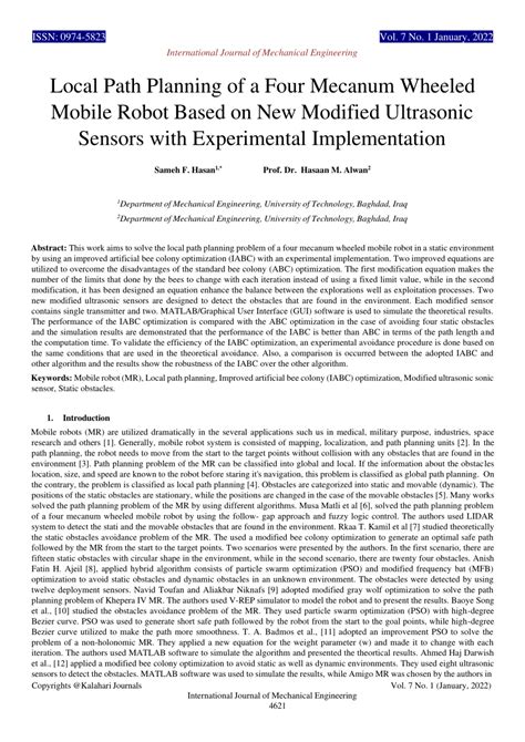 Pdf Local Path Planning Of A Four Mecanum Wheeled Mobile Robot Based