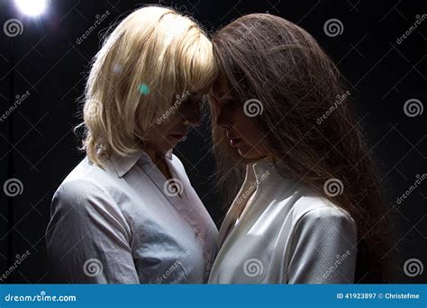 Two Sensual Girls Stock Image Image Of Black Bonding