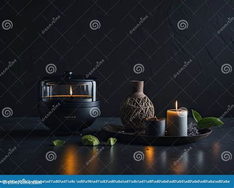 Relaxing Oasis With An Aroma Diffuser And Candle Ai Generative Stock