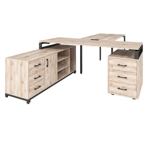 Офисный письменный стол руководителя Loft Details FLB200b с брифингом ...