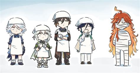 Furina Zhongli Nahida Venti And Mavuika Genshin Impact Drawn By