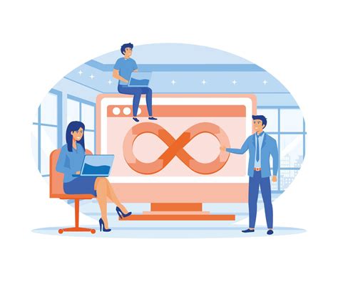 Devops Developer Concept Technical Support Teams Work Together To