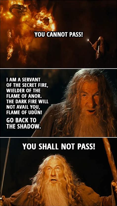 Gandalf Go Back To The Shadow You Shall Not Pass Full Quote