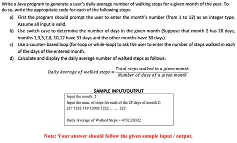 Solved Write A Java Program To Generate A User S Daily Chegg Com