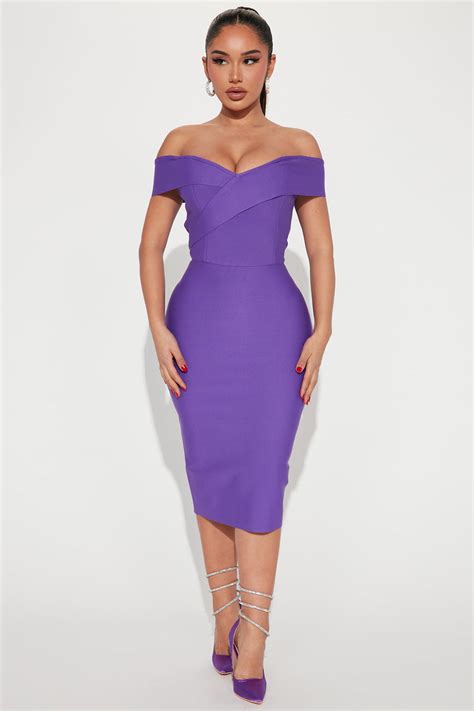 Amy Bandage Midi Dress Purple Fashion Nova Dresses Fashion Nova