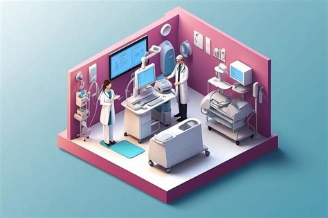 Premium Photo 3d Isometric Medical Equipment Character Of Doctor And