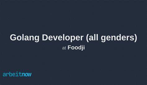 Golang Developer All Genders Job At Foodji In München Bavaria