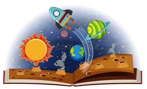 Libro De Planetas En Sistema Solar Ilustración del Vector Ilustración de mundo cuadro