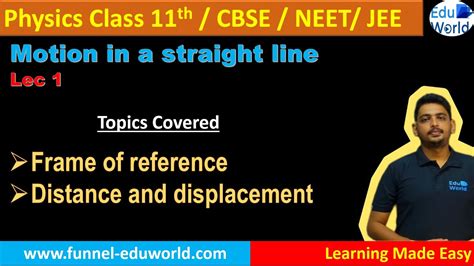 Frame Of Reference Motion In A Straight Line Lec 1 NEET JEE YouTube