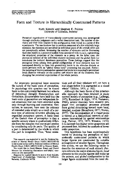 Pdf Form And Texture In Hierarchically Constructed Patterns